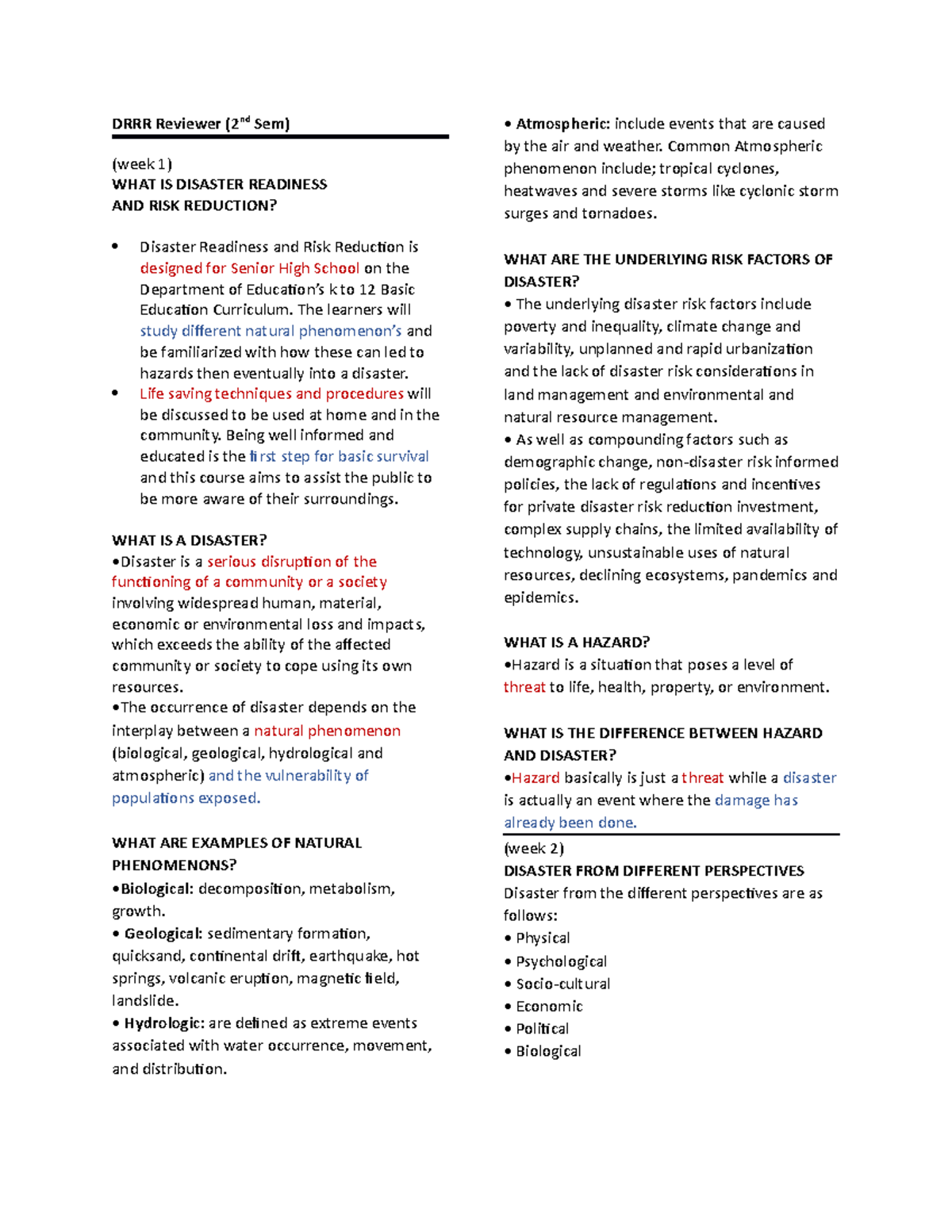 DRRR- WHAT IS DRRR - Notes about What is DRRR? - DRRR Reviewer (2nd Sem ... DRRR- WHAT IS DRRR - Notes about What is DRRR? - DRRR Reviewer (2nd Sem ...