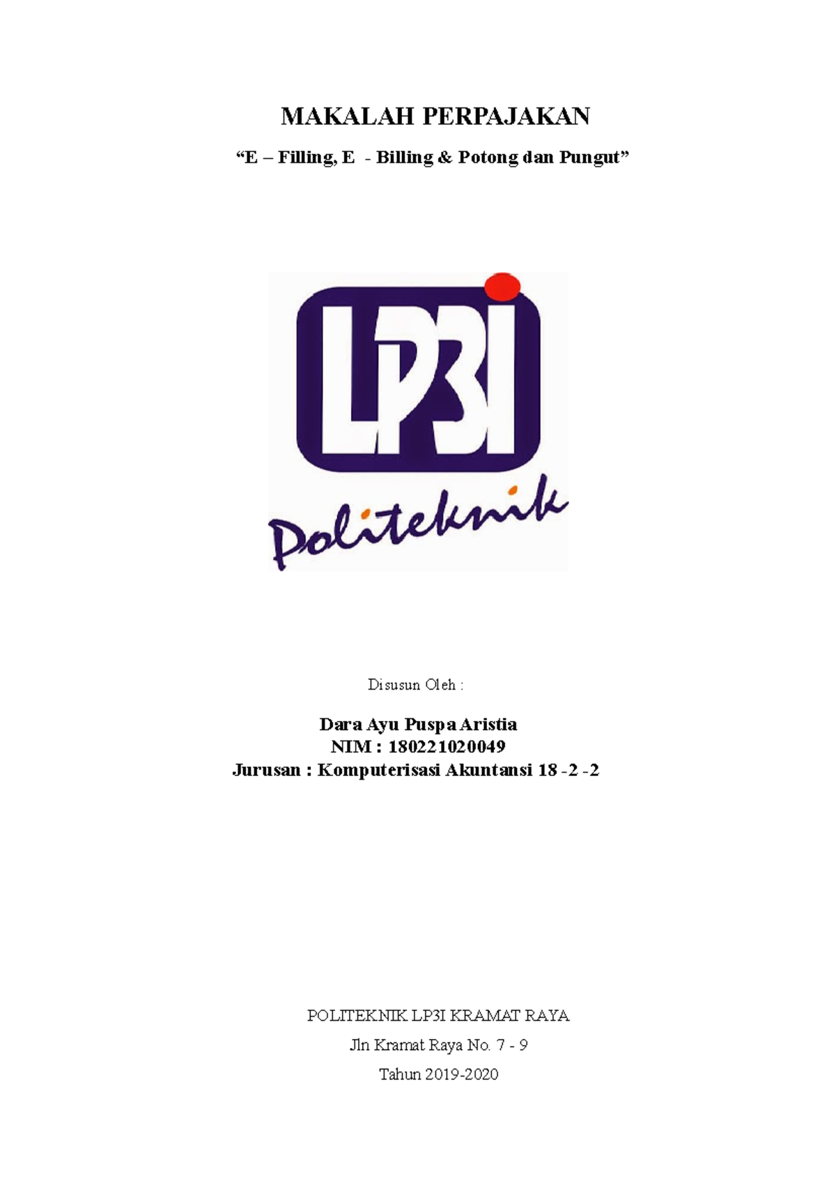 Makalah Perpajakan - MAKALAH PERPAJAKAN “E – Filling, E - Billing ...