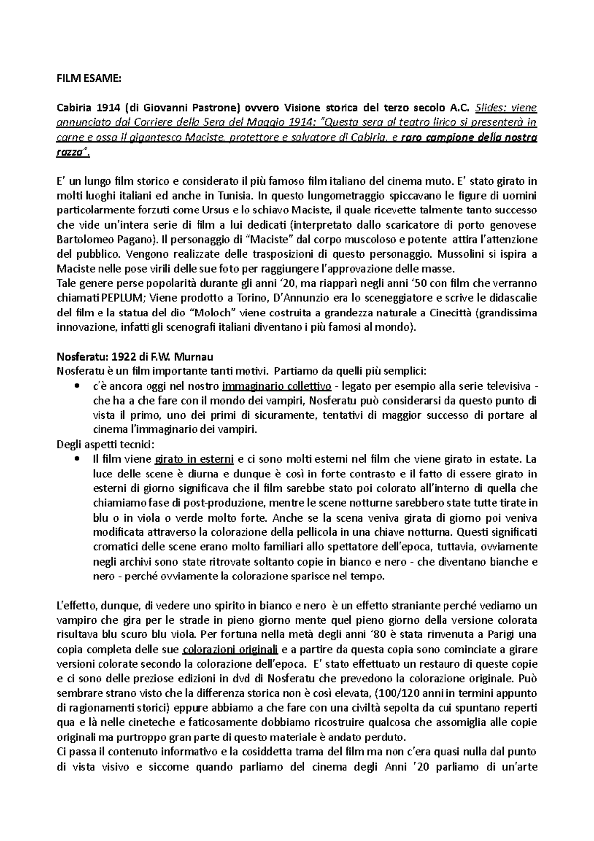 Film esame storia del cinema - FILM ESAME: Cabiria 1914 (di Giovanni Pastrone) ovvero Visione ...