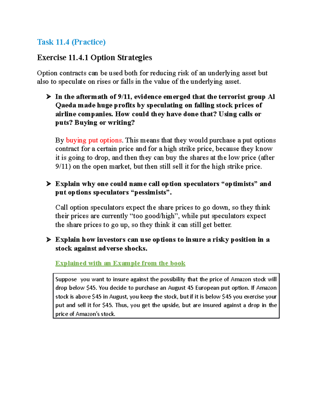 Task 11.4 WITH Explanation Examples - Task 11 (Practice) Exercise 11.4 ...