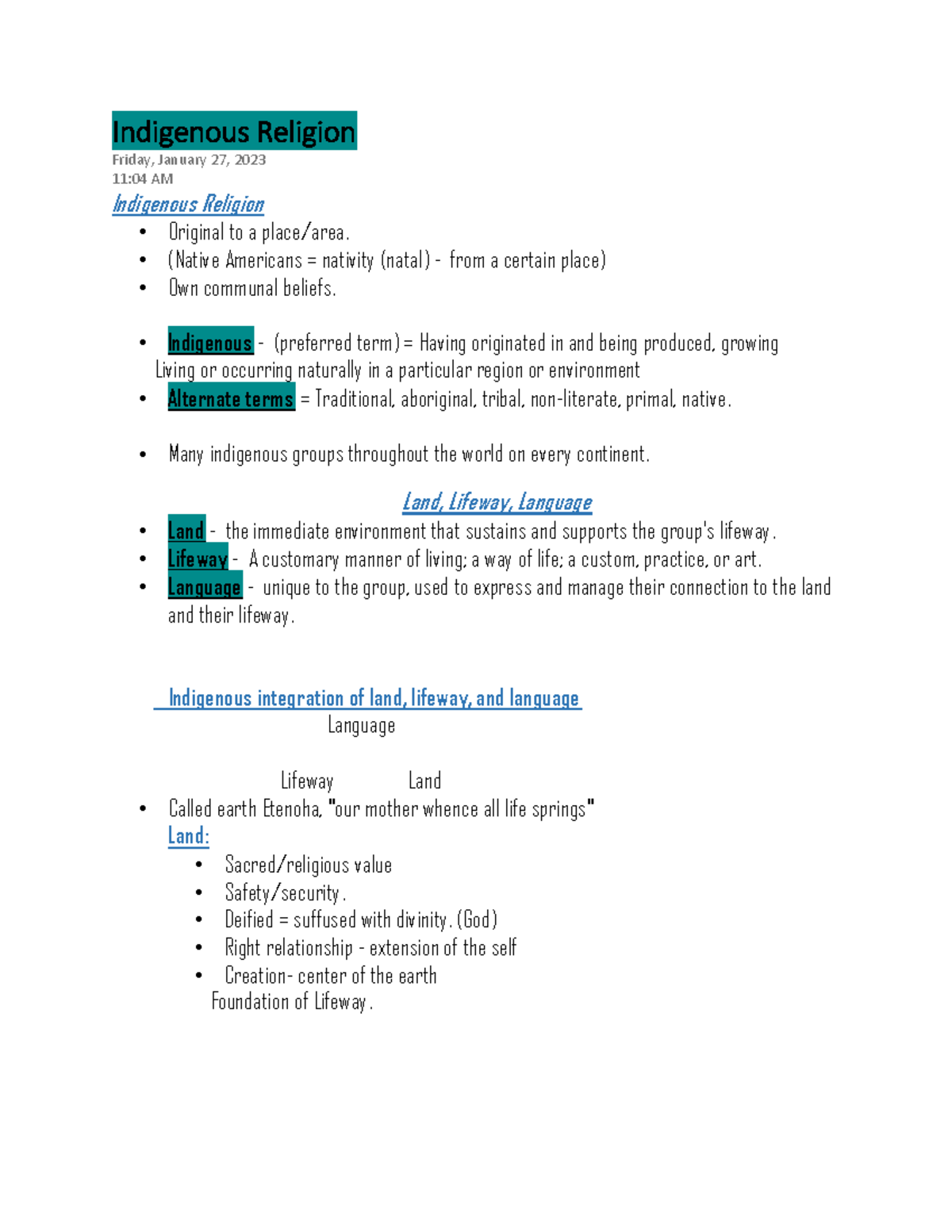 Indigenous Religion - Indigenous Religion Friday, January 27, 2023 11: ...