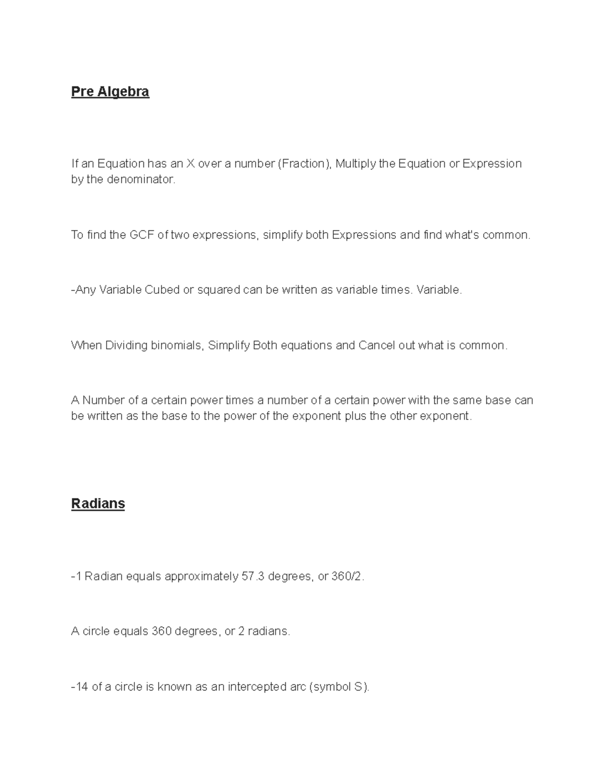 Pre Algebra 6th Math Notes - Pre Algebra If an Equation has an X over a ...