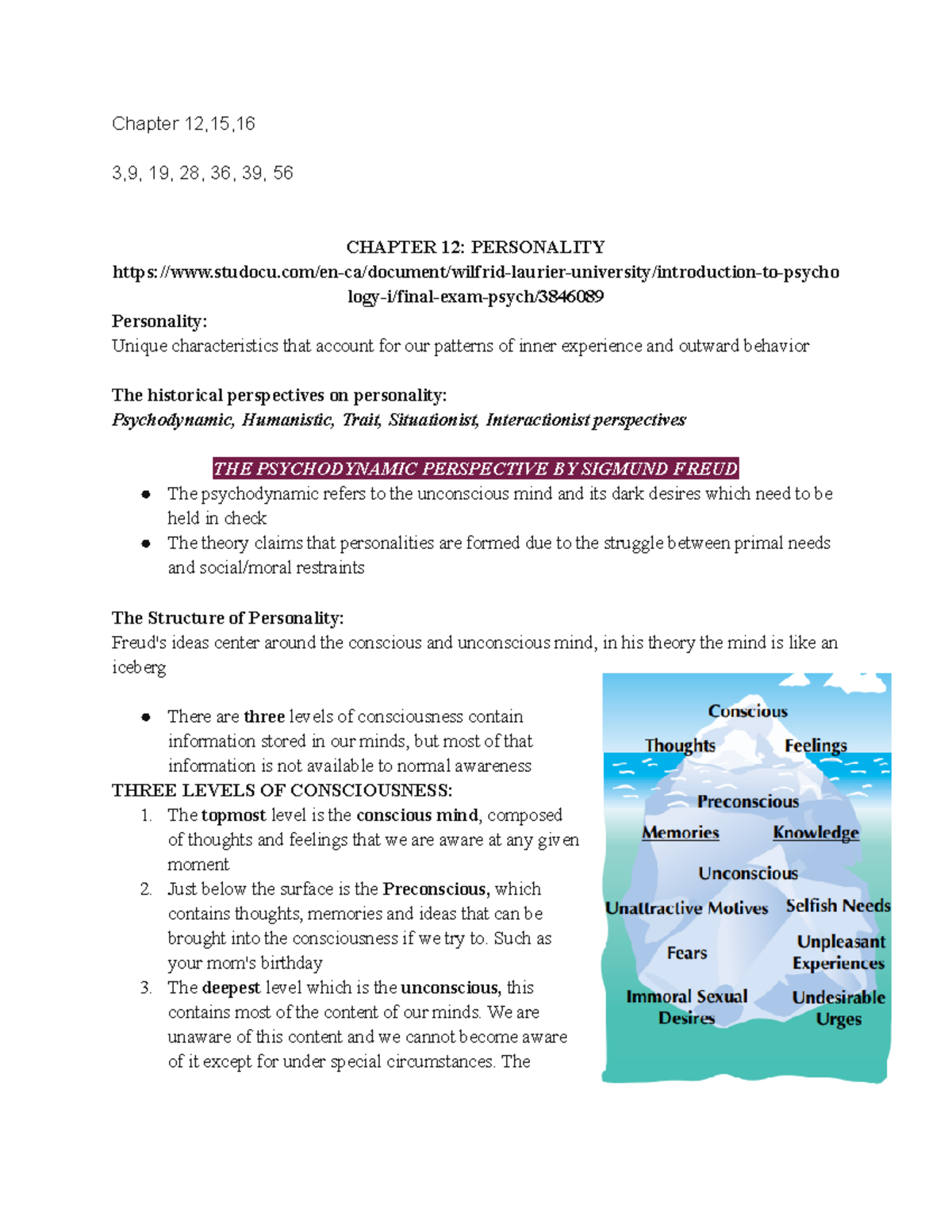 PS101 EXAM Notes - Chapter 12,15, 3,9, 19, 28, 36, 39, 56 CHAPTER 12 ...