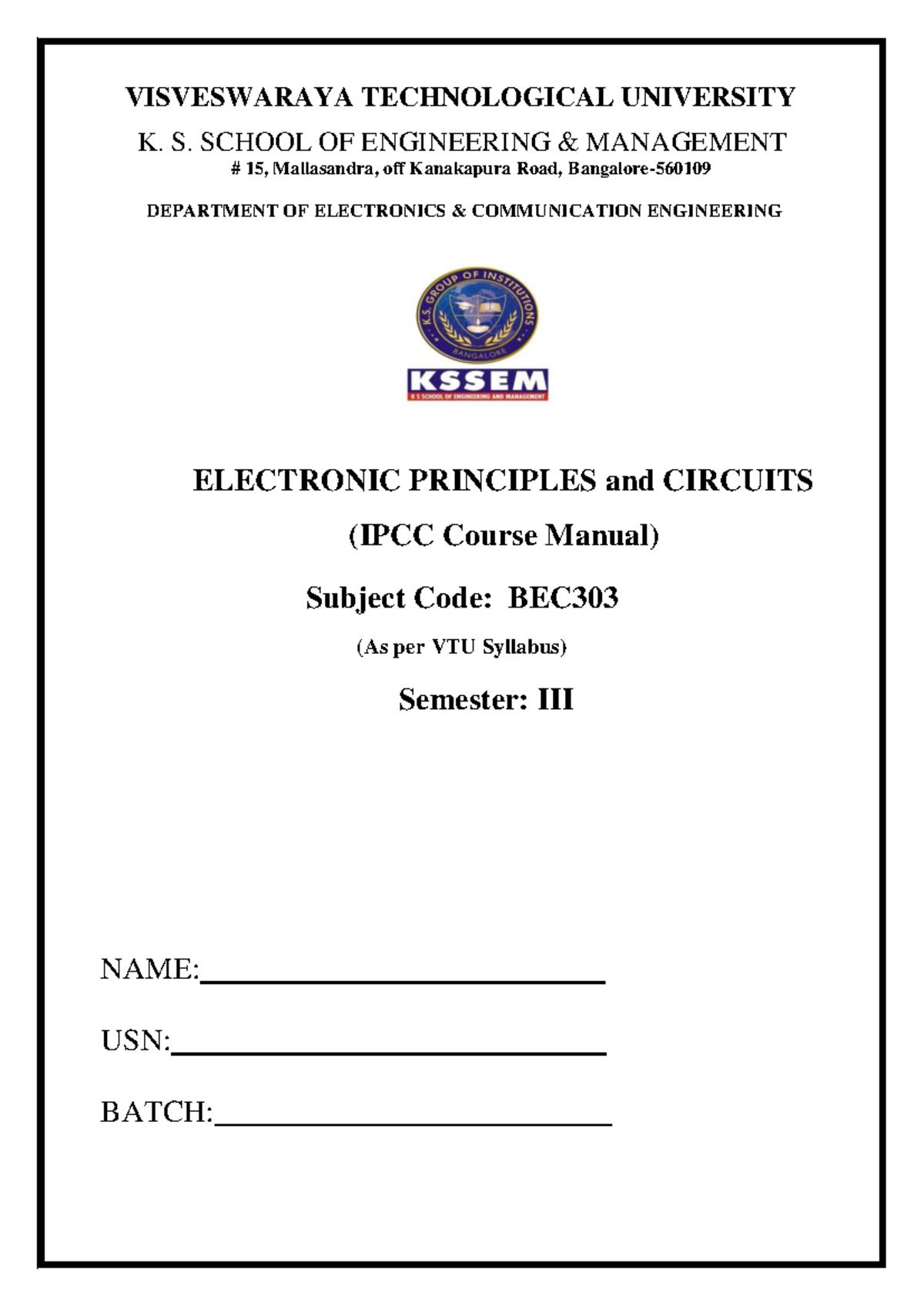 Electronic Principles and Circuits -BEC303 lab manual (2 ...