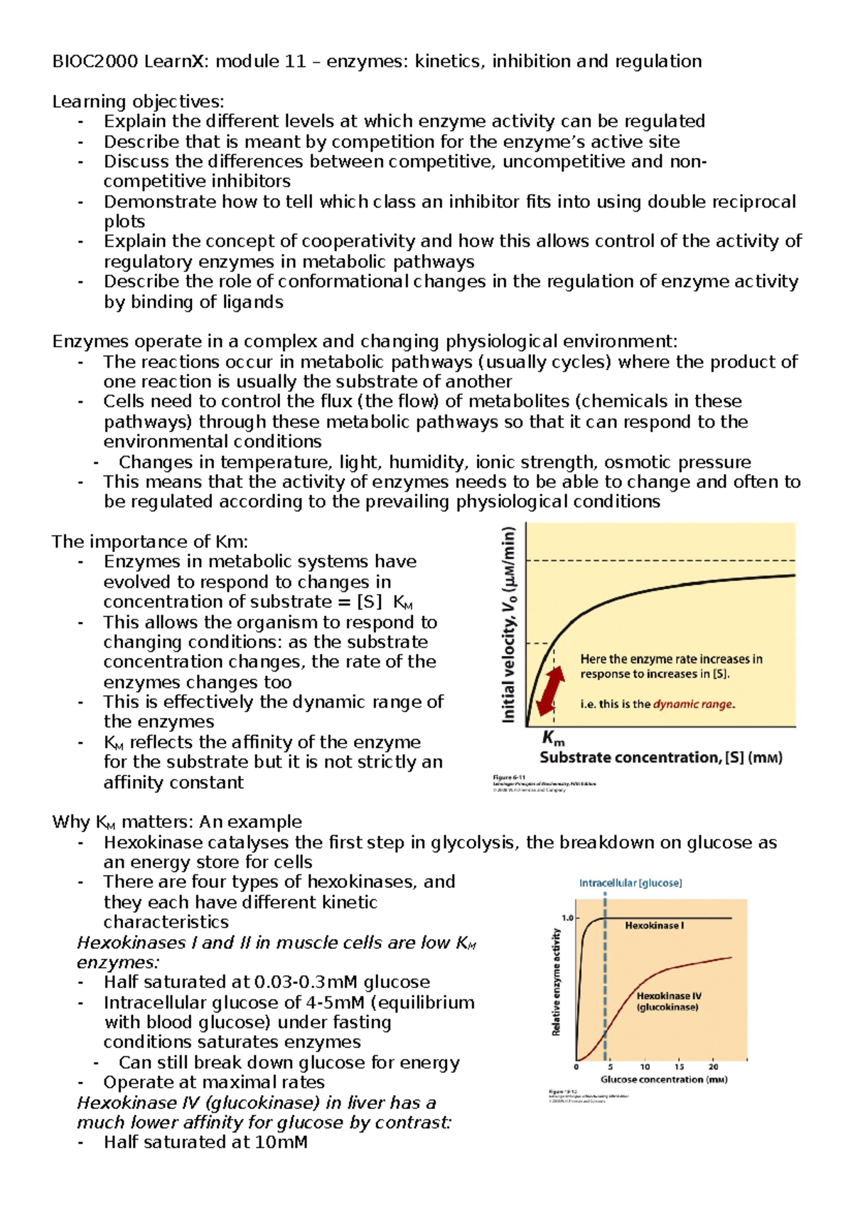 BIOC2000 Learn X - module 11 - BIOC2000 LearnX: module 11 – enzymes: kinetics, inhibition and ...