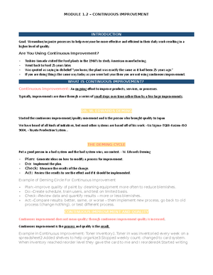 Module 1.2- class notes - MODULE 1: BUSINESS PROCESSES, INFORMATION ...