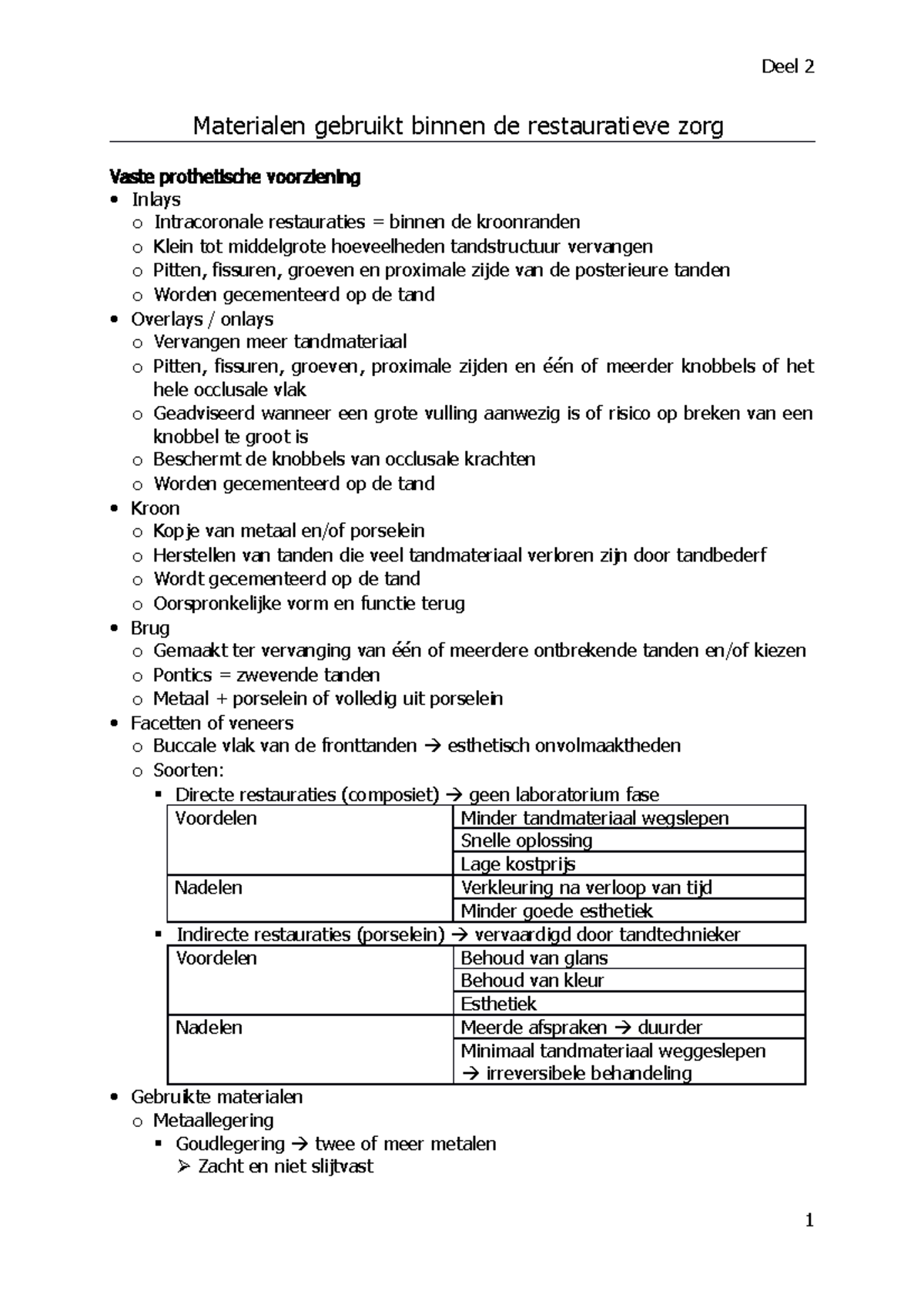 Deel 2 samenvatting materialen en producten - Materialen gebruikt ...