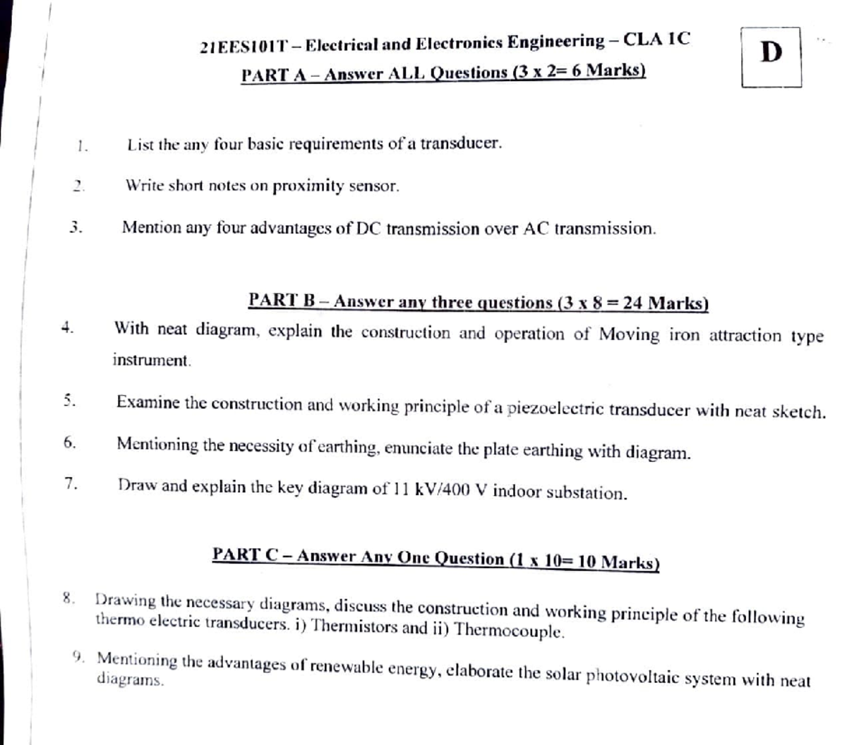 EEE - CT-3 Unit 4 and 5 - I I l I I I I I I I I I I I I. 5. 21 EES IO IT - Electncal. and - Studocu