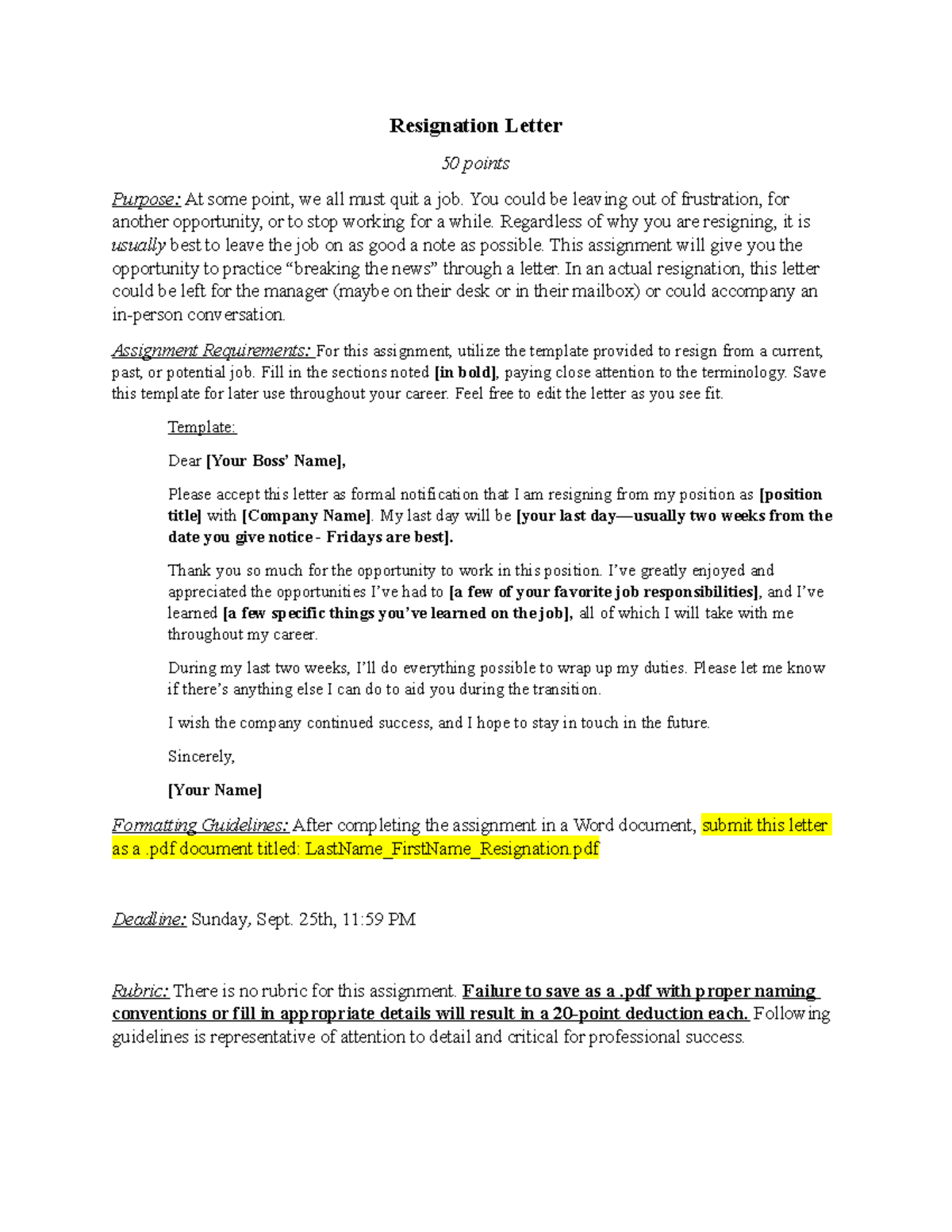 Resignation Letter - You could be leaving out of frustration, for ...