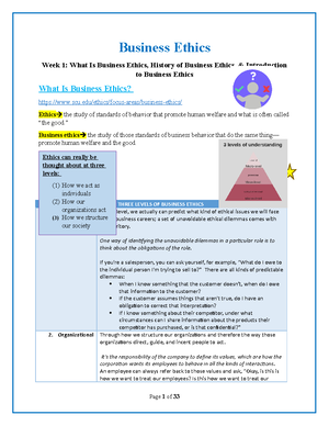 Business Ethics Week 5 - Business Ethics Week 5 Corporate Governance ...