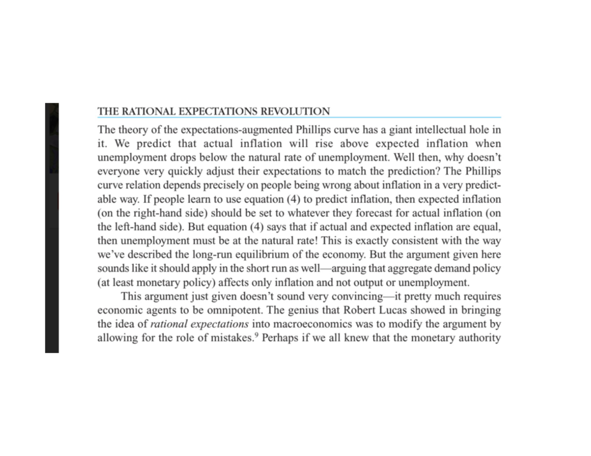 Rational expectations revolution - MACRO ECONOMICS - Studocu