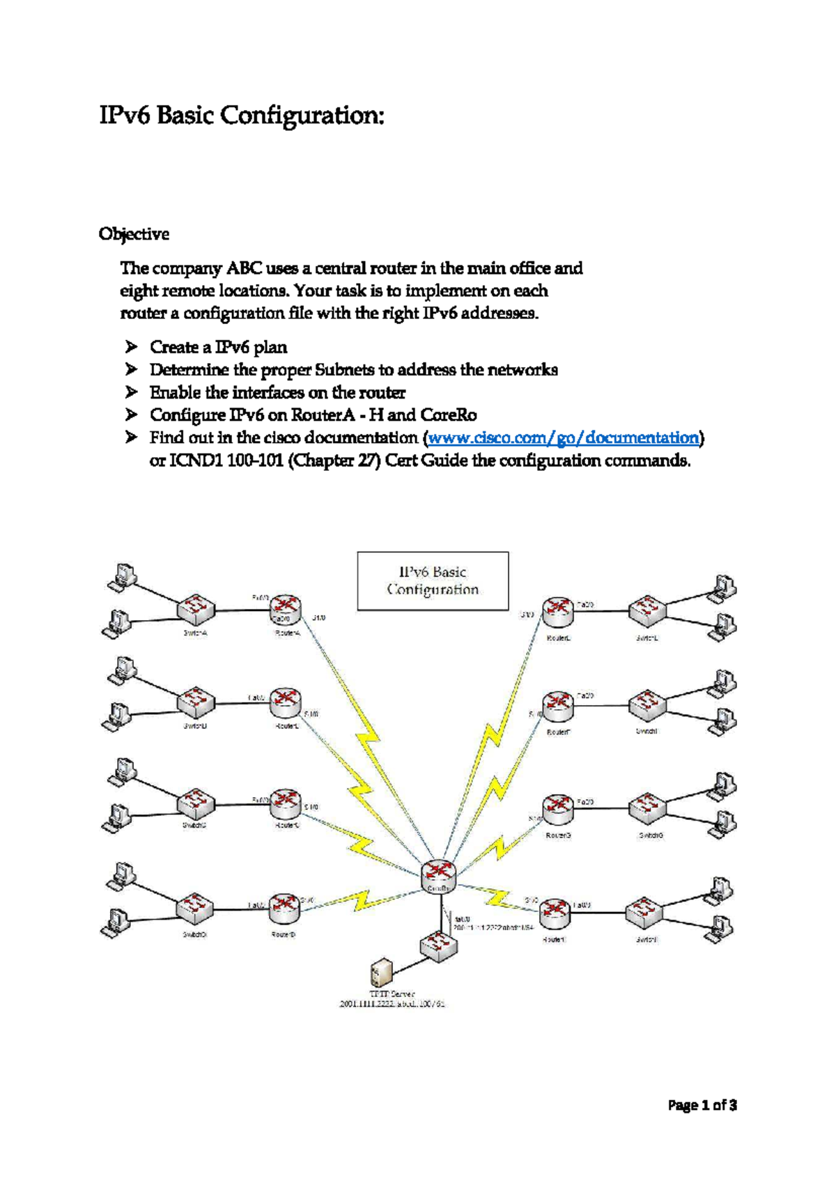 IPv6-Basic Configuration (Übungsbeispiel) - Software 1 Teil (1 Unterrichtseinheit) - Studocu