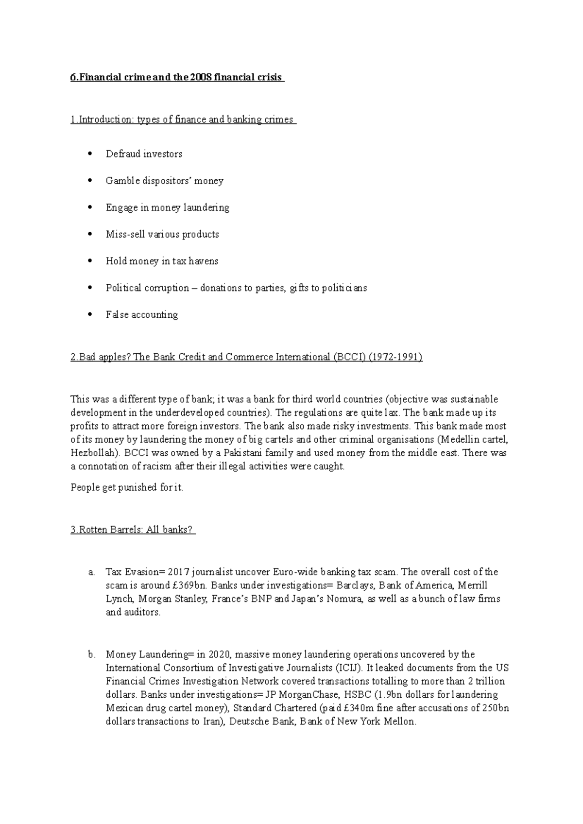 6. Financial crisis 2008 - 6 crime and the 2008 financial crisis 1 ...