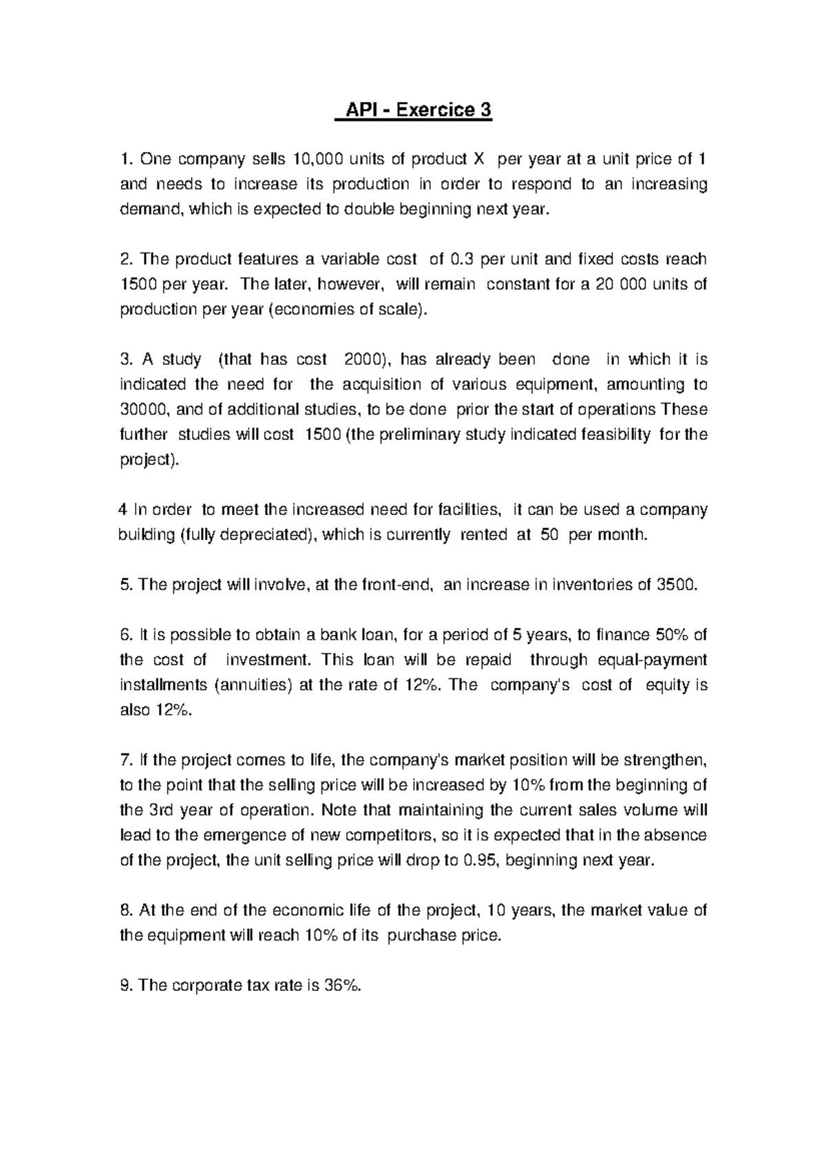 API-exercice 3 Sigarra - API - Exercice 3 One company sells 10,000 ...