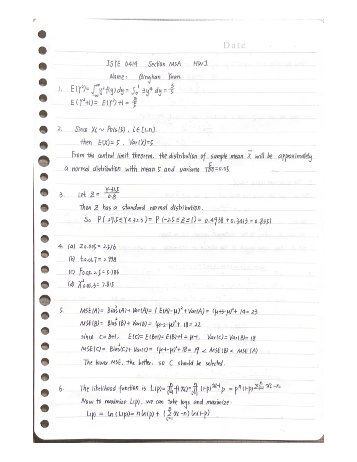HW1 - HW1 - ISYE 6414 - Studocu