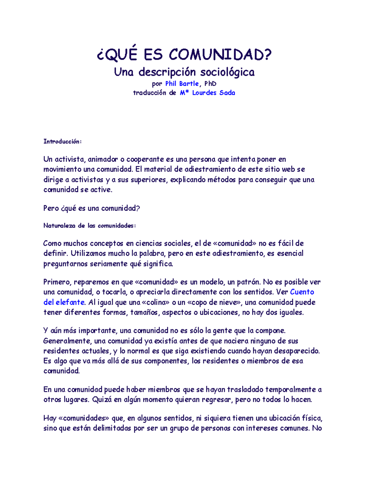 Que es comunidad - ¿QUÉ ES COMUNIDAD? Una descripción sociológica por ...