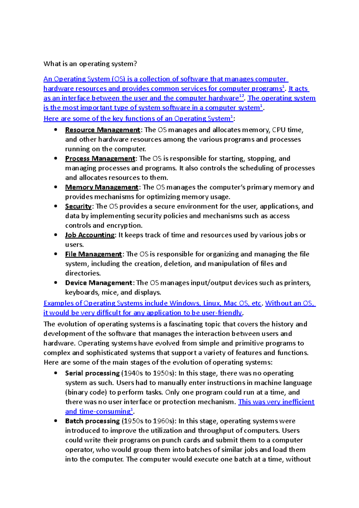 Operating system - OS notes - What is an operating system? An Operating ...