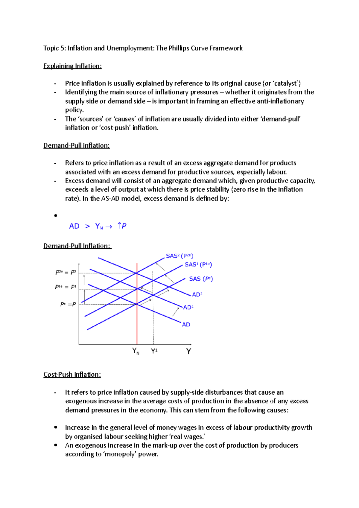 Topic 5 - Notes - Topic 5: Inflation and Unemployment: The Phillips ...