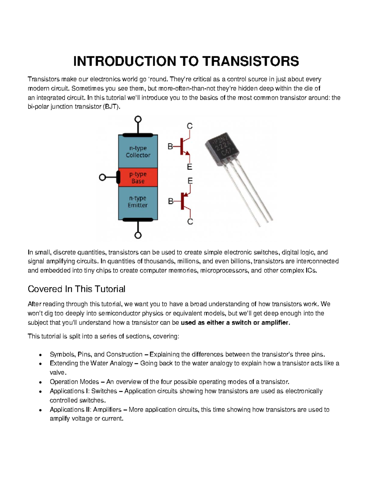Chap7 - eazy notes - INTRODUCTION TO TRANSISTORS Transistors make our ...