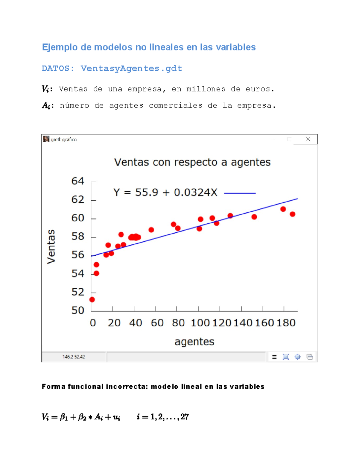 Ventas y Agentes - Ejercicios - Ejemplo de modelos no lineales en las ...