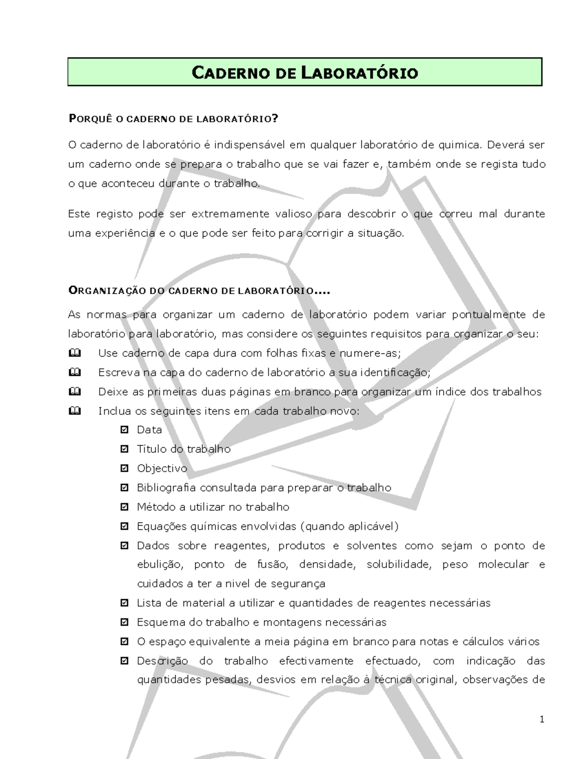 Caderno laboratório 3ecbd2ce9e521a63e837df23d0179b96 - CADERNO DE LABORAT”RIO 1 PORQU O CADERNO ...