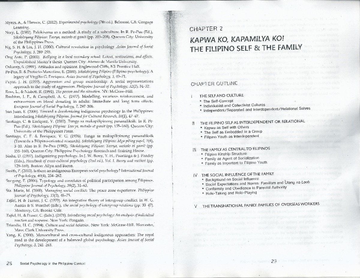 Kapwa ko, kapamilya ko - Understanding the Self - Studocu