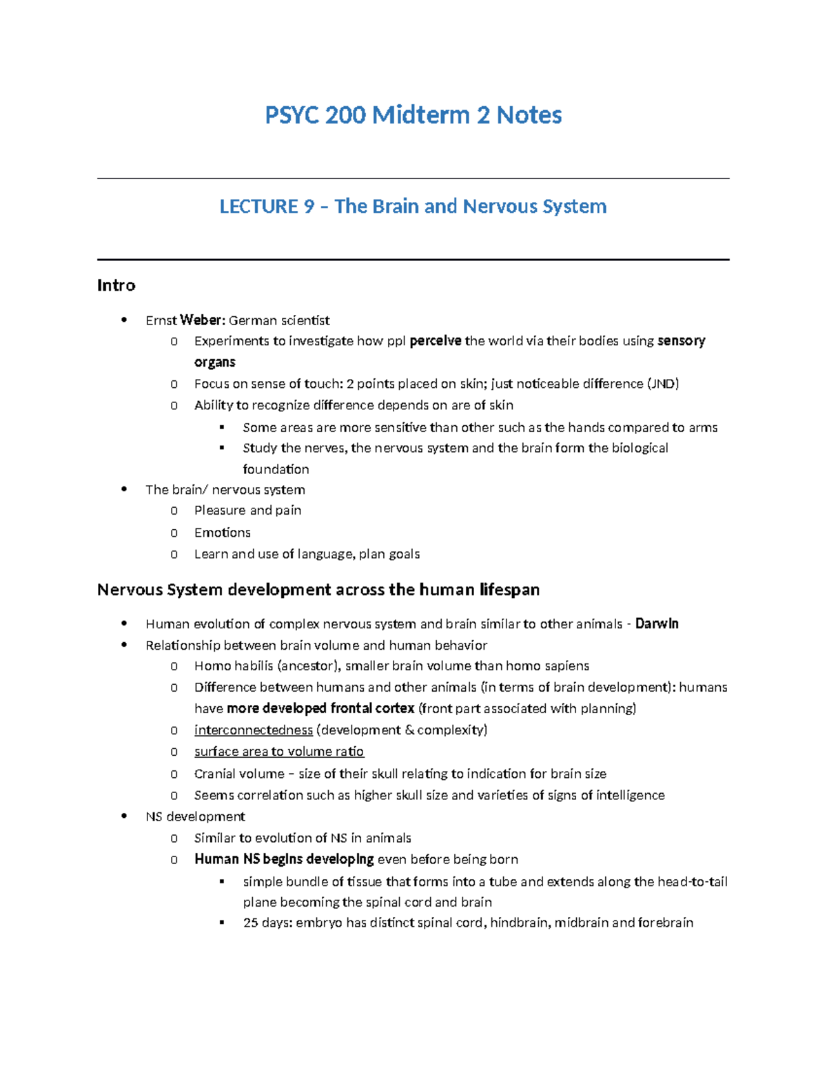 Psyc200 Midterm Notes For The 2nd Midterm Psyc 200 Midterm 2 Notes