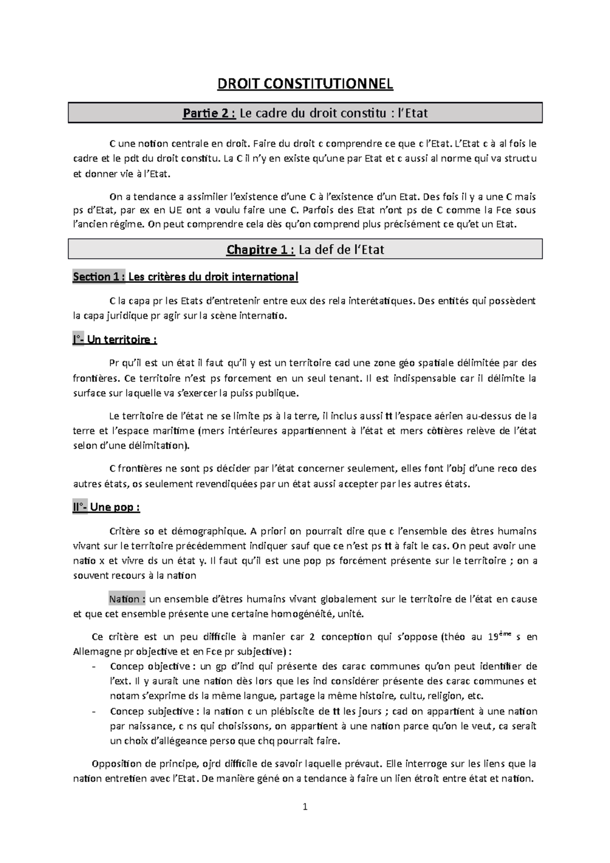 Chapitre n°1 - La définition de l‘Etat - DROIT CONSTITUTIONNEL Partie 2 ...