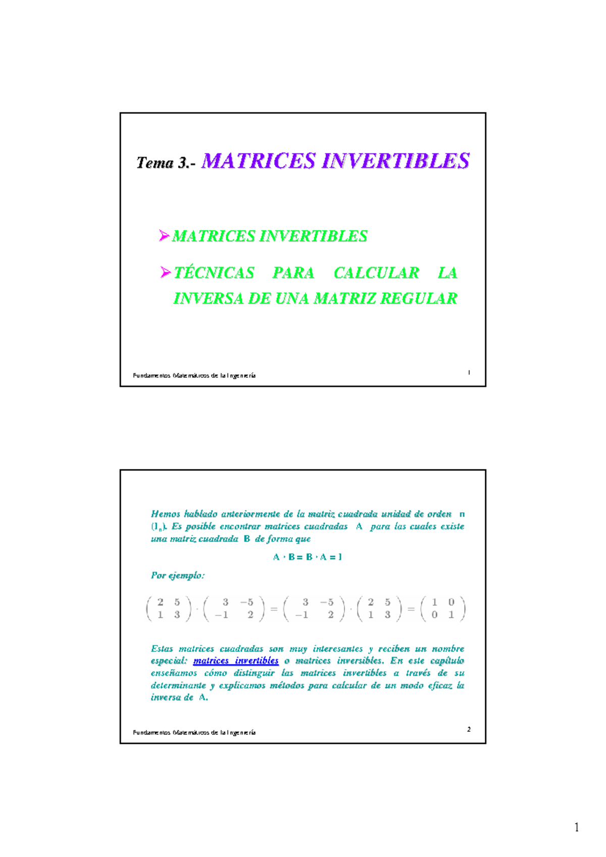 Matrices-regulares - Matrices regulares explicadas - Fundamentos ...