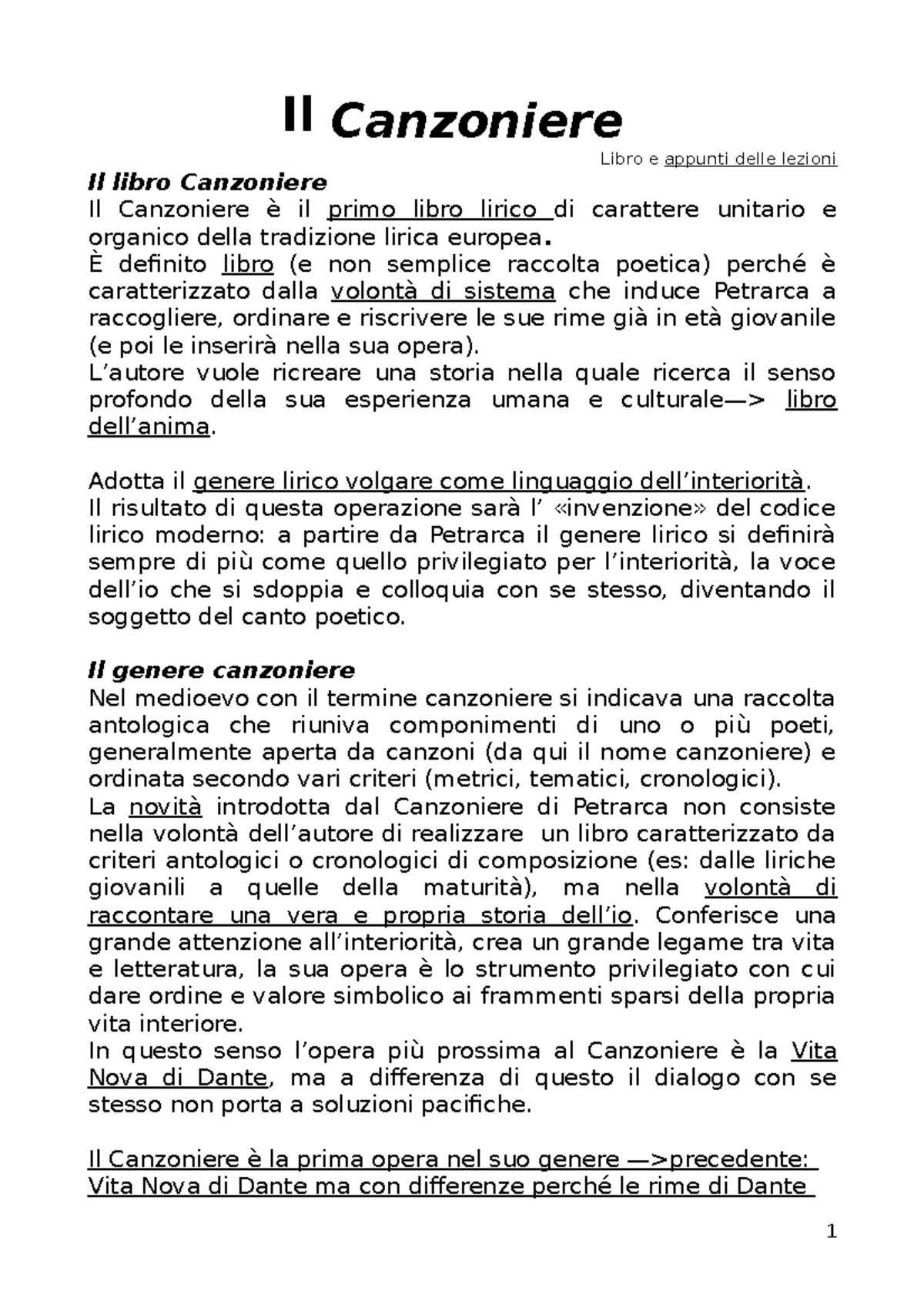 il Canzoniere: introduzione generale dell'opera - Il Canzoniere Libro e ...