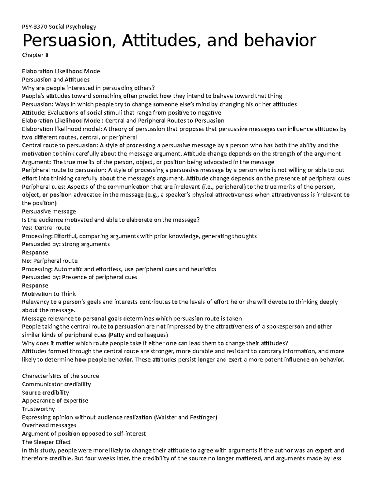 Persuasion, Attitudes, and Behavior - Persuasion, Attitudes, and ...