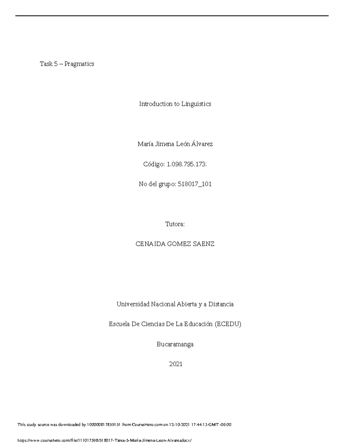 518017 Tarea 5 Maria Jimena Leon Alvarez - Task 5 – Pragmatics ...