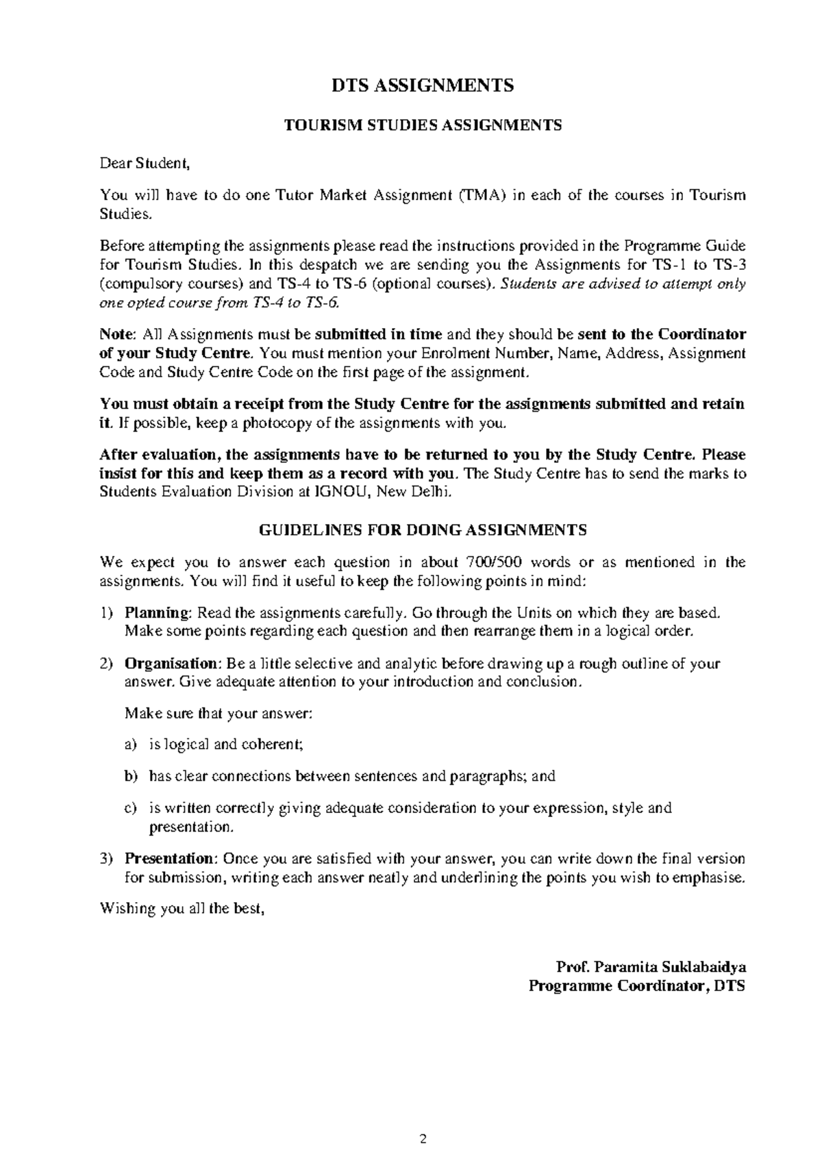 DTS Assigmnets English 2022 - DTS ASSIGNMENTS TOURISM STUDIES ASSIGNMENTS Dear Student, You will ...