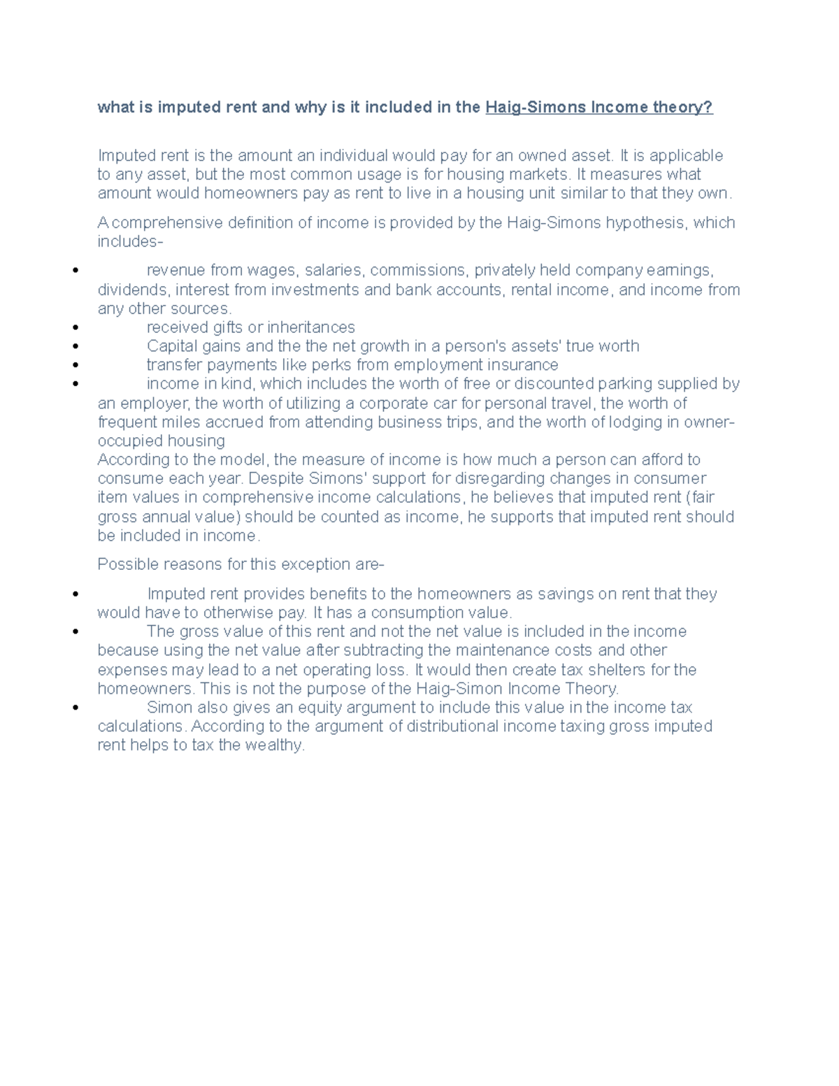 Vragen studeersnel experts - what is imputed rent and why is it ...