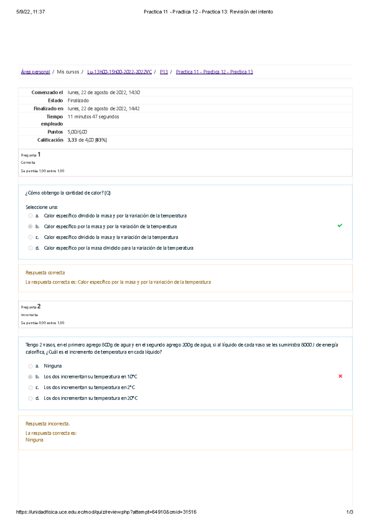 Practica 11 - Practica 12 - Practica 13 Revisión del intento - 5/9/22, 11:37 Practica 11 ...