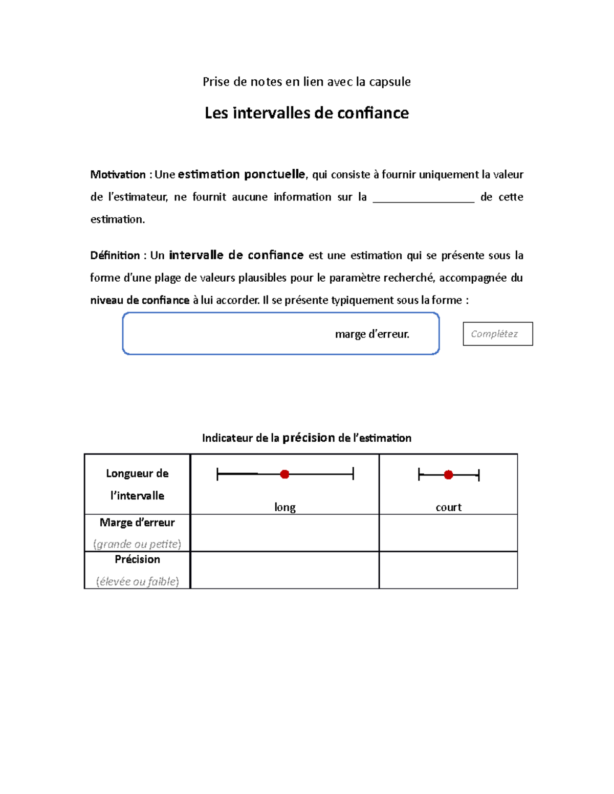 Les intervalles de confiance exercices pour mieux maitriser la matiere ...