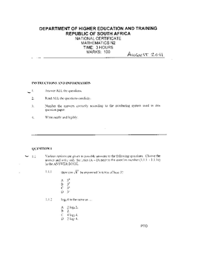 Mathematics N2 X-Paper Mar 2010 - Mathematics for business - Studocu