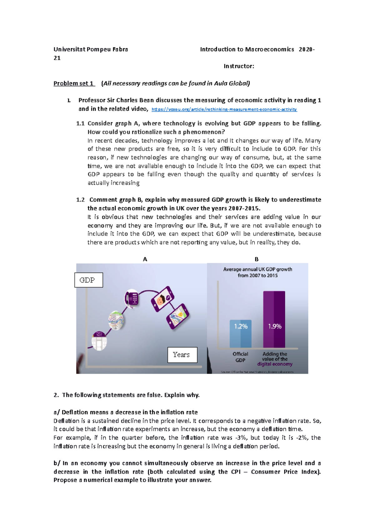 PS1 (20-21) - Problem set 1 2021 introduction to macroeconomics - Universitat Pompeu Fabra - Studocu