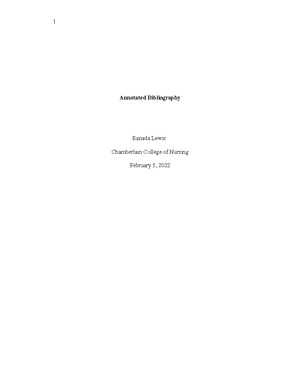 Annotated Bib - ANNOTATED BIB Annotated Bibliography Rossmary Cortina ...