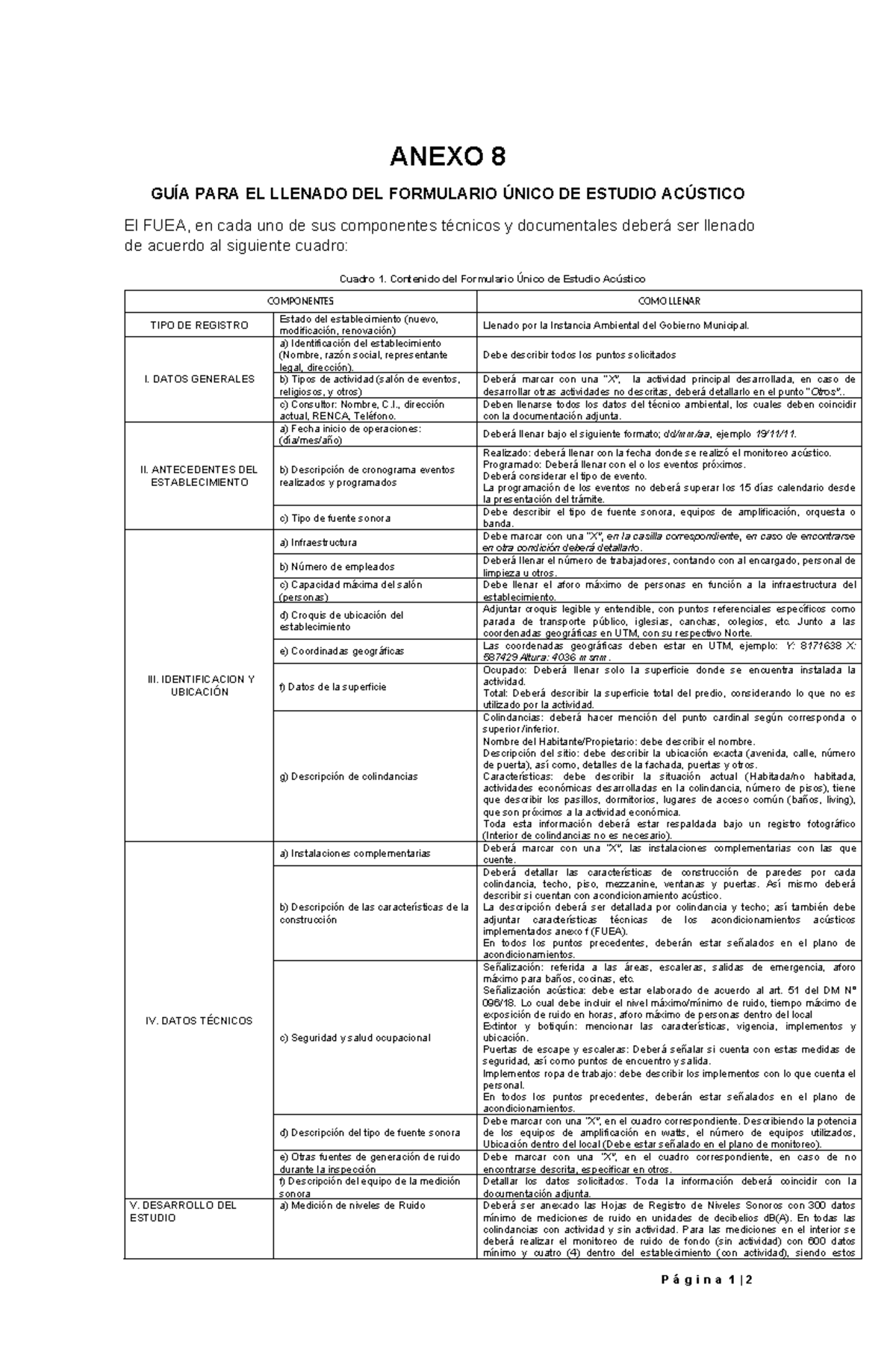 Anexo 8 GUIA FUEA - ANEXO 8 GUÍA PARA EL LLENADO DEL FORMULARIO ÚNICO ...