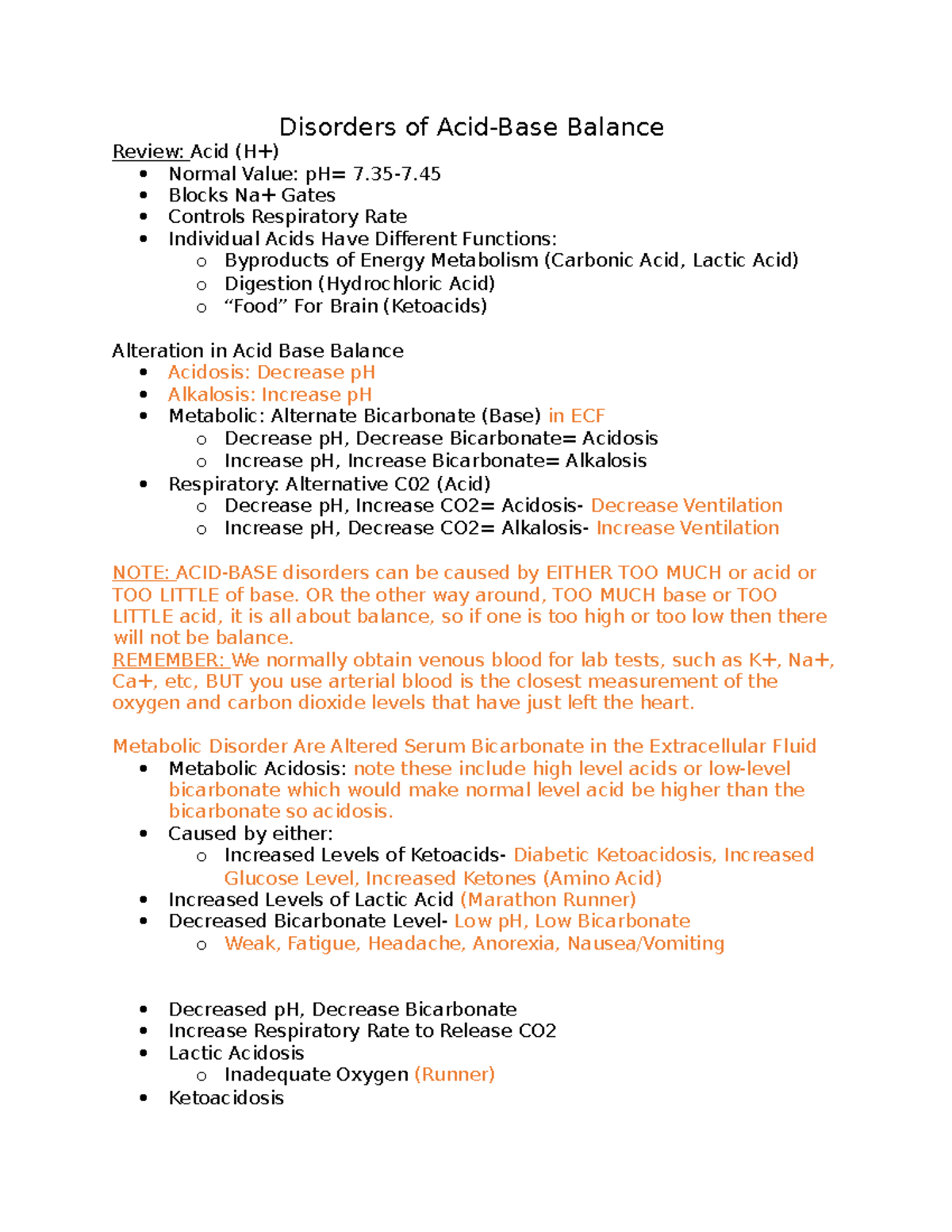 Patho Acid Base Balance - Disorders of Acid-Base Balance Review: Acid ...