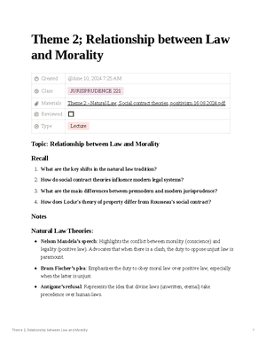 JUR 221 - Tutorial exercises TUT 3, 4, 5 - JUR 221 Tutorial exercises ...