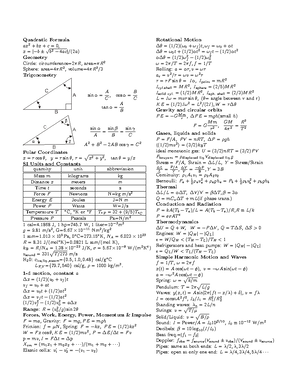 Physics Final Equations and FERPs - Physics Final Equations and FERPs ...