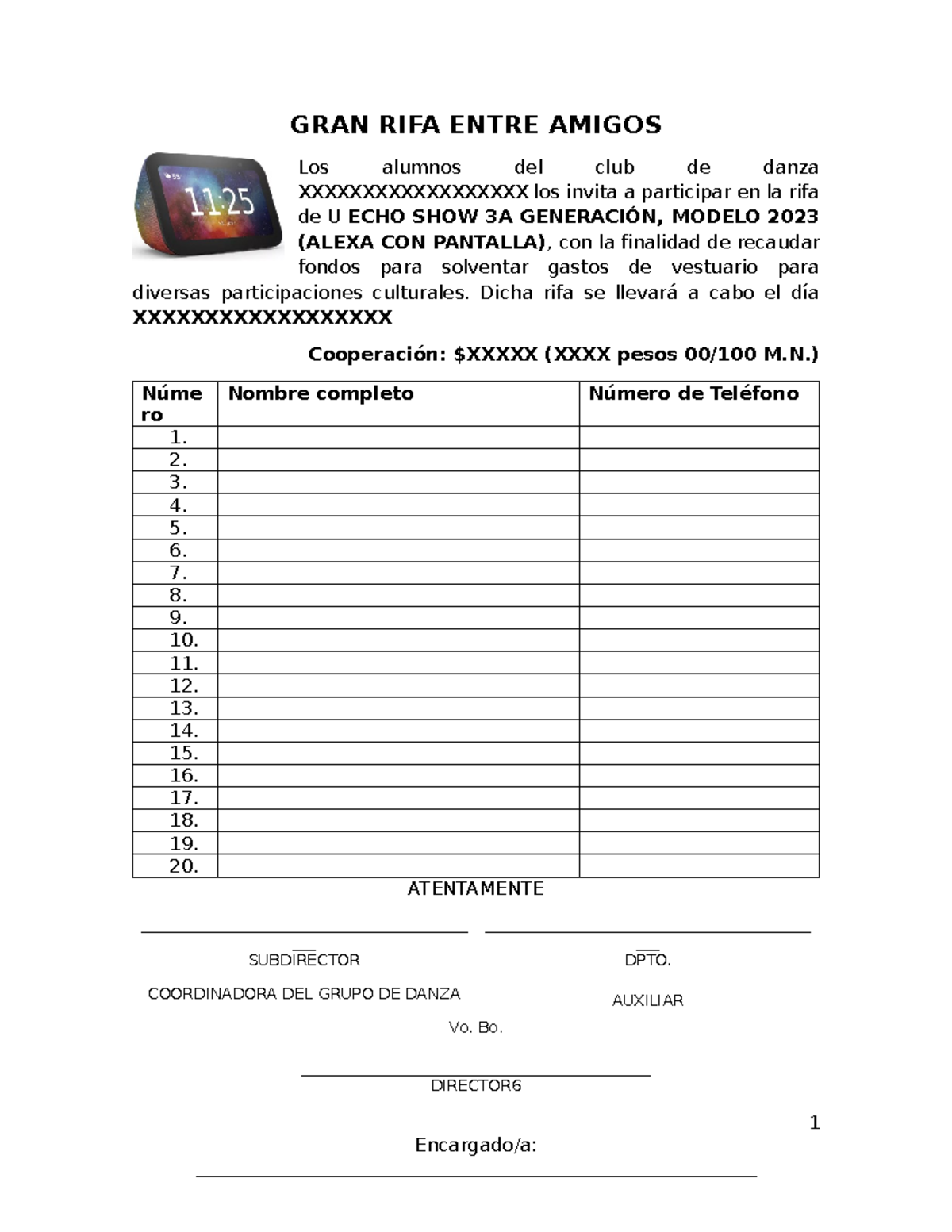 Formato GRAN RIFA Entre Amigos - GRAN RIFA ENTRE AMIGOS Los alumnos del ...