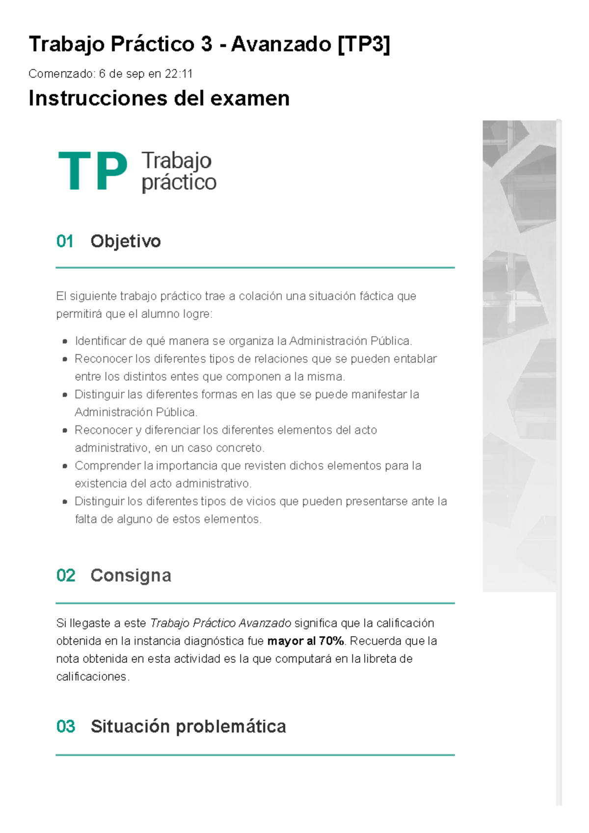 Examen Trabajo Práctico 3 - Avanzado [TP3] 100% - Trabajo Práctico 3 - Avanzado [TP3] Comenzado ...