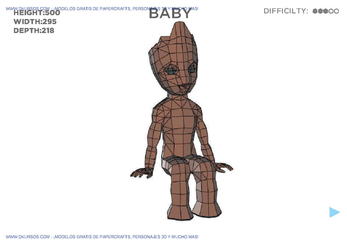 Baby Groot - Plantillas - BABY HEIGHT: WIDTH: DEPTH: DIFFICILTY ...
