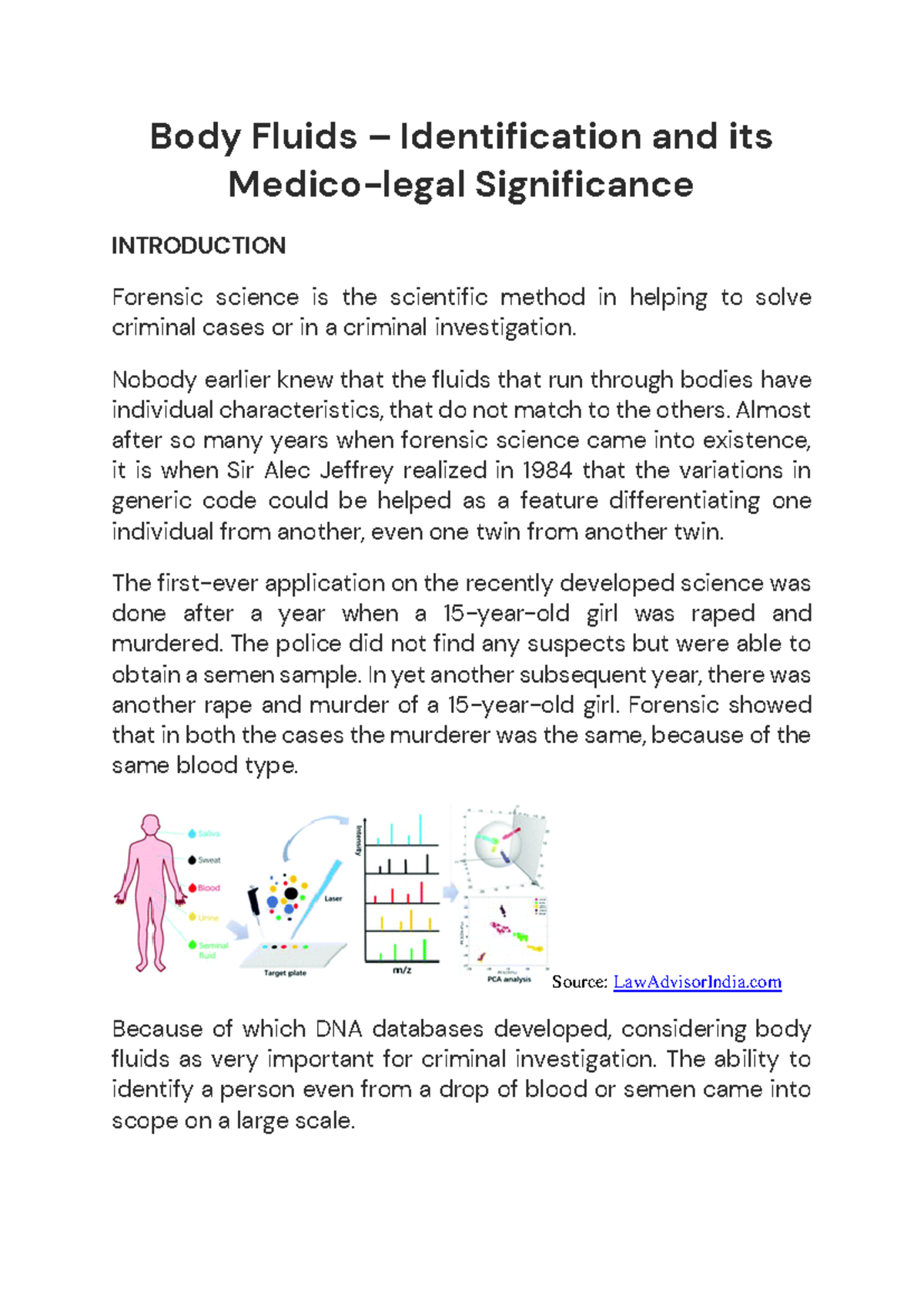 Legal aid para legal services and clinical training - Body Fluids ...