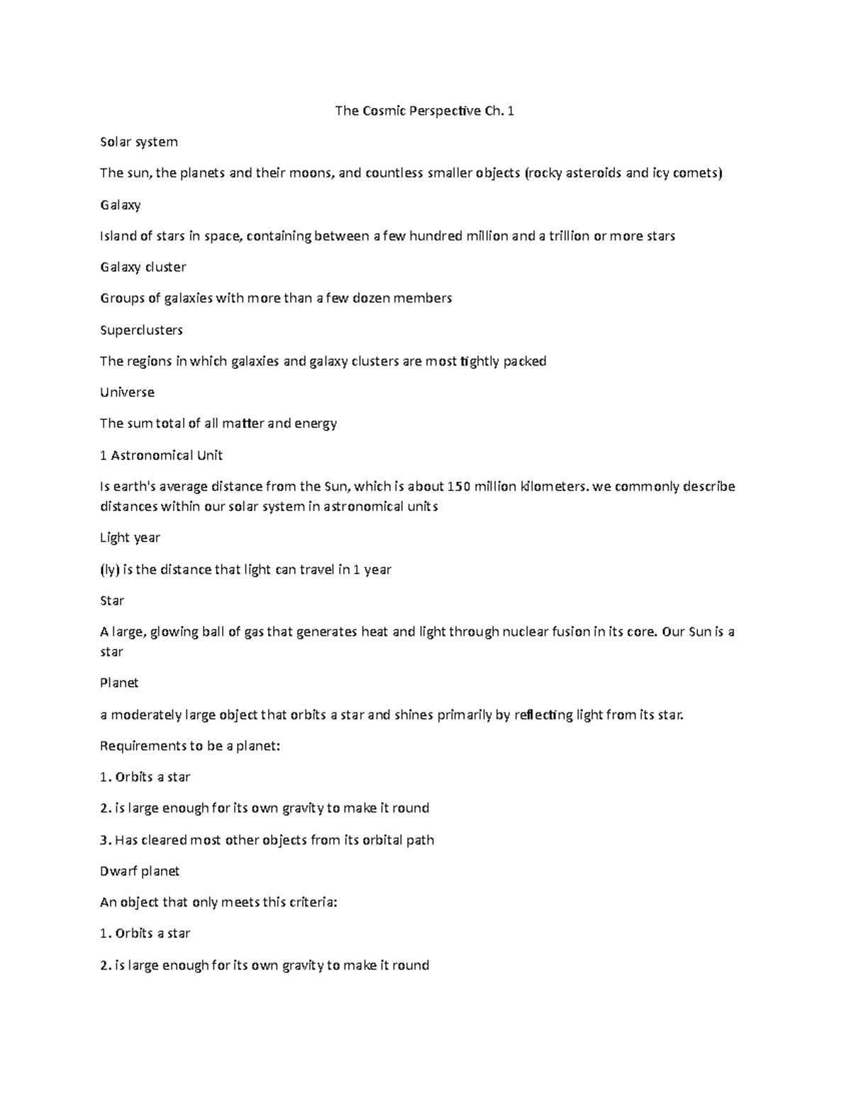 Science The Cosmic Perspective Ch. 1 - The Cosmic Perspective Ch. 1 ...