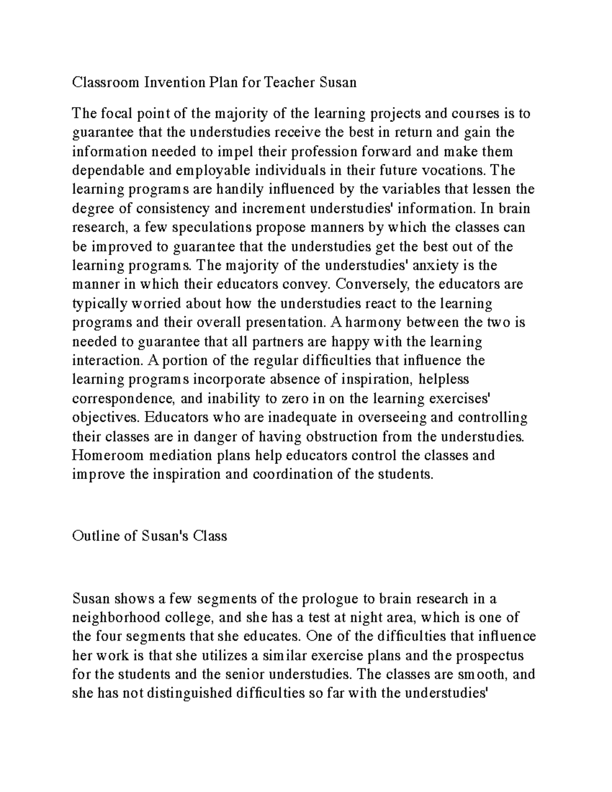 Classroom intervention for Elementary School Teacher - Classroom ...