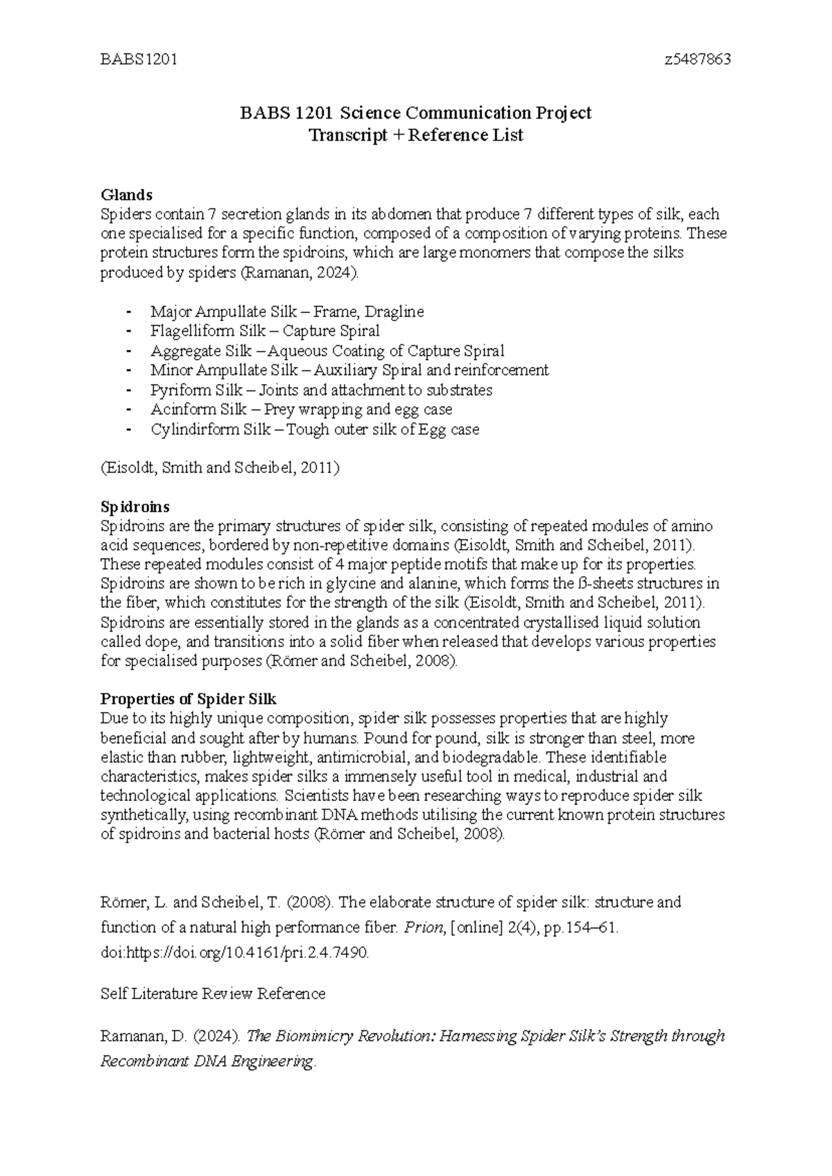 BABS 1201 Science Communication Project - BABS 1201 Science ...